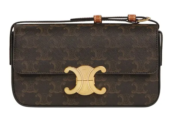 Celine Claude Shoulder Bag In Canvas