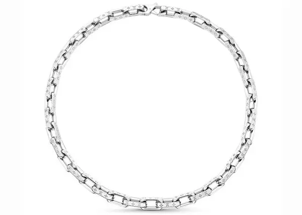 LOUIS VUITTON Monogram Chain Necklace - Silver