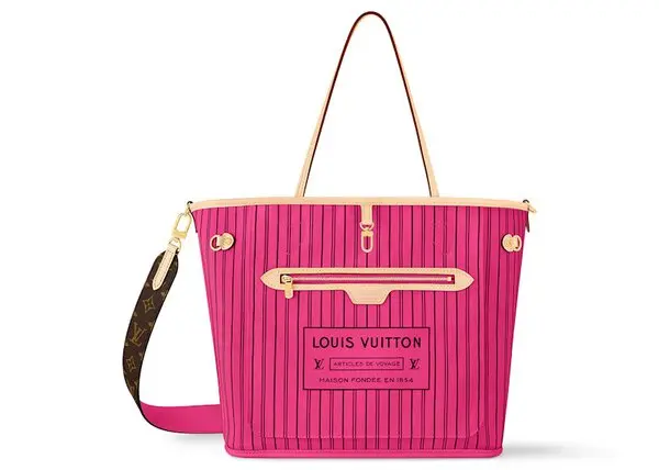 LOUIS VUITTON Neverfull Bandouliere Mm Inside Out - Monogram/rose Pondichery