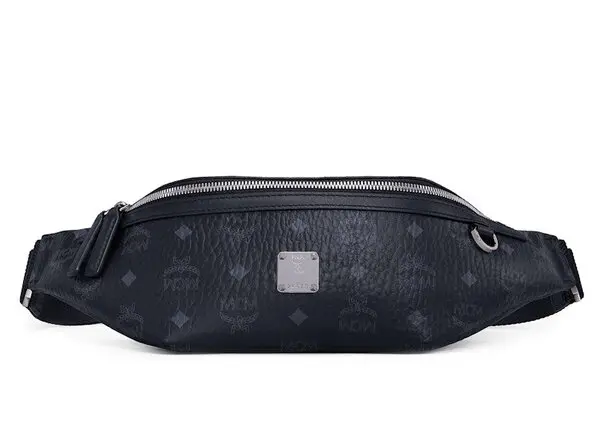 Mcm Slim Fursten Belt Bag Medium Visetos - Black