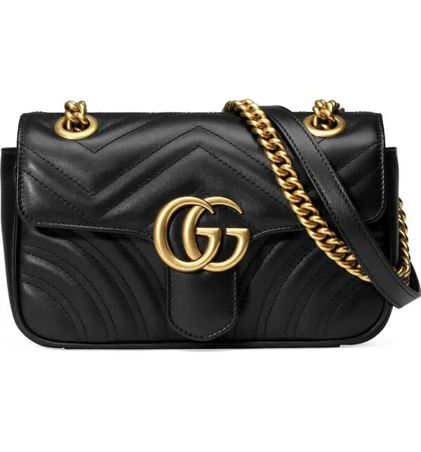 Gucci Gg Marmont Matelasse Mini Flap Bag - Black