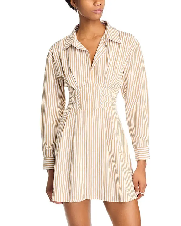 Steve Madden Aria Striped Mini Dress - Dusty Taupe