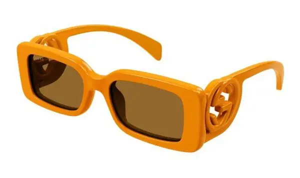 Gucci Rectangle Frame Sunglasses 54 - Orange/brown (gg1325s/008
