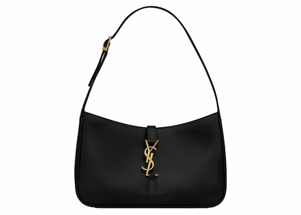 Saint Laurent Le 5 A 7 Hobo Bag In Smooth Leather - Noir