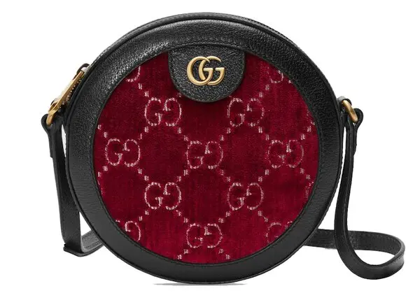 Gucci Round Gg Velvet Shoulder Bag