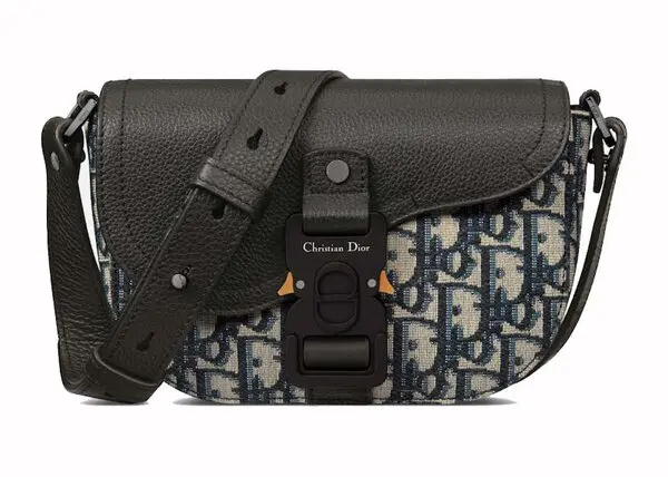 Dior Mini Saddle Messenger Bag - Beige And Black Dior Oblique Jacquard With Black