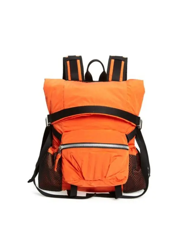 Bottega Veneta Paper Touch Nylon Mini Backpack - Orange/black
