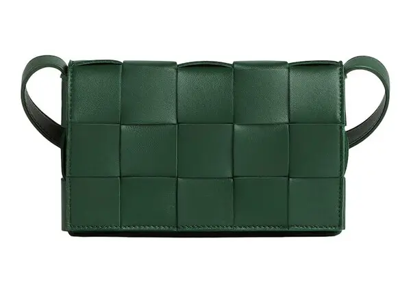 Bottega Veneta Cassette Crossbody Bag Small Intreccio - Raintree