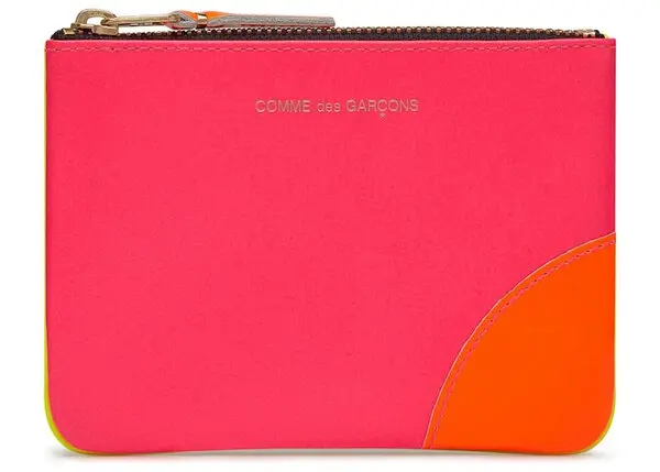 Comme Des Garçons Sa8100sf New Super Fluo Wallet - Pink/yellow