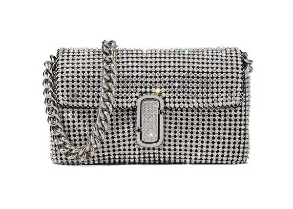 Marc Jacobs The Rhinestone J Marc Mini Shoulder Bag - Silver