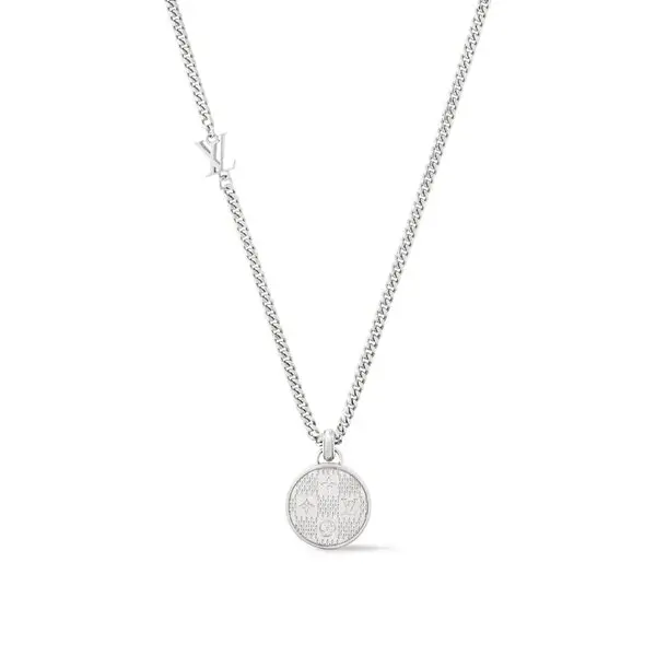 LOUIS VUITTON Damier Staples Pendant - Silver