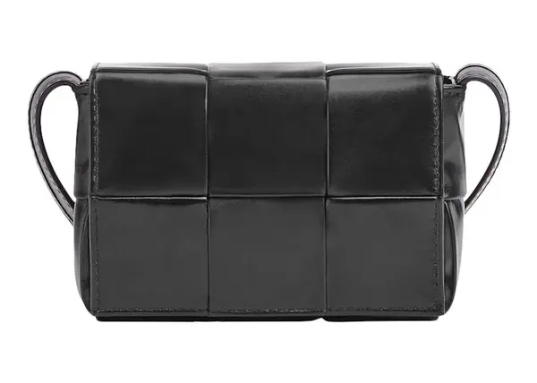 Bottega Veneta Candy Cassette Crossbody Bag Mini Intreccio - Black