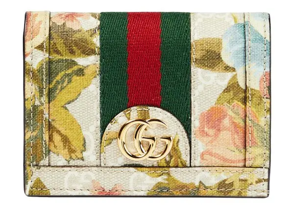 Gucci Ophidia Gg Floral Card Case - Multicolor