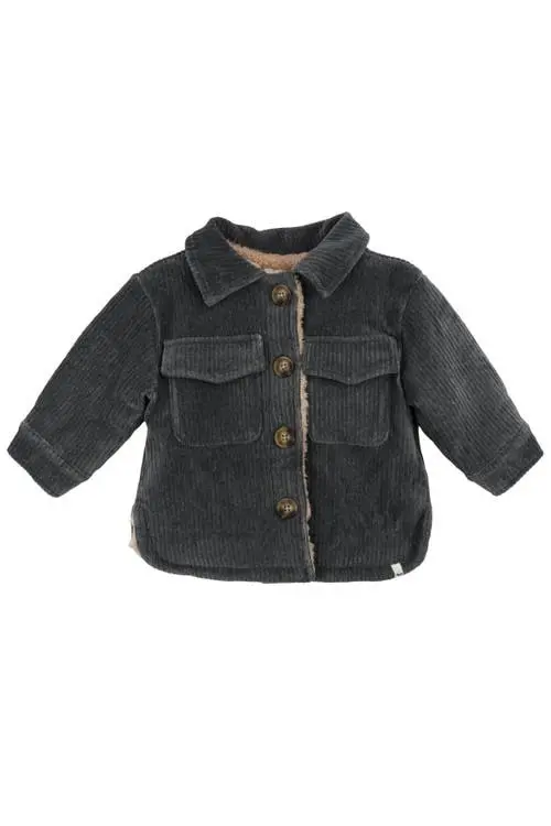 OH BABY! Corduroy Shacket - Charcoal