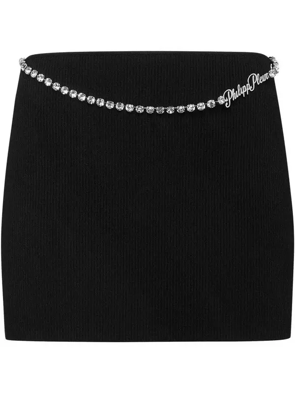 Philipp Plein Signature Mini Skirt - Black