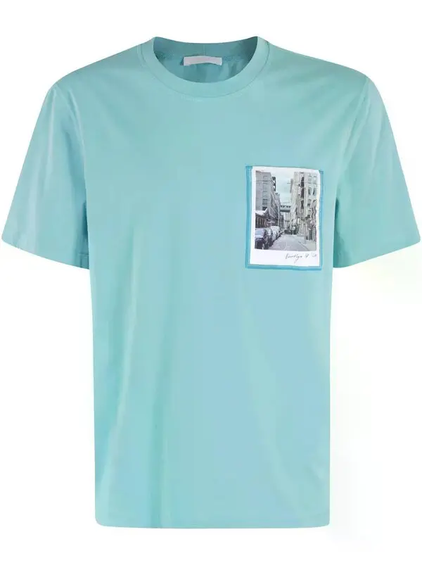 Helmut Lang Graphic-print Cotton T-shirt - Blue