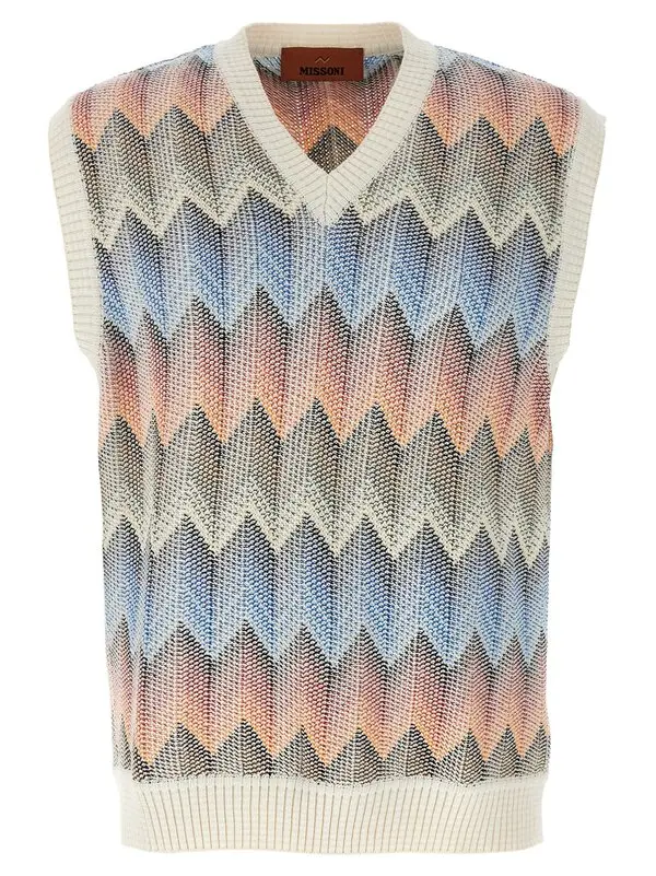 Missoni Chevron Cotton Blend Vest - Multicolor