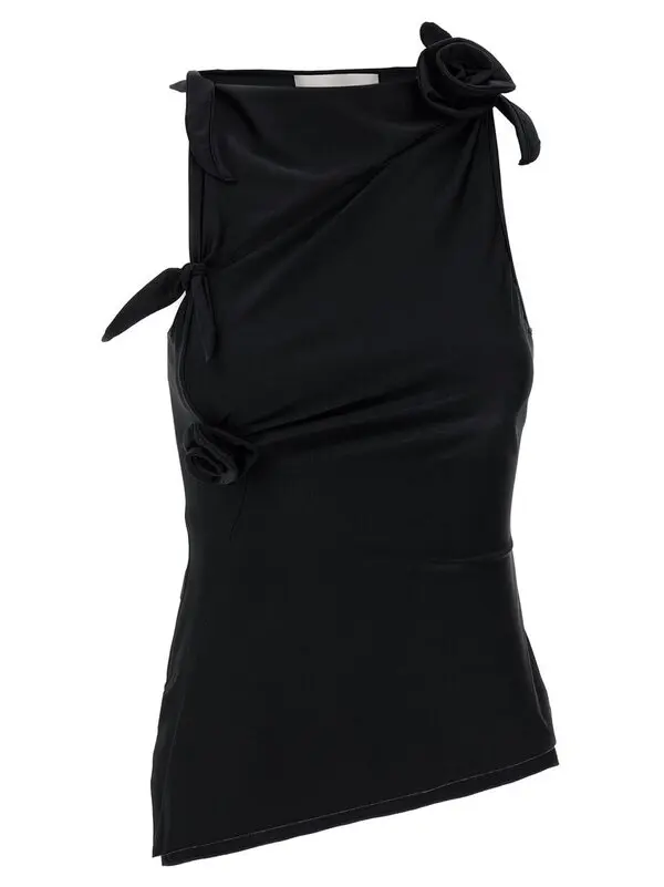 Coperni Asymmetric Flower Top - Black