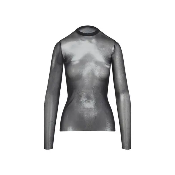 Jean Paul Gaultier Printed Polyamide Top - Black