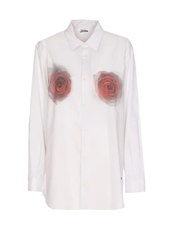 Jean Paul Gaultier Rose Print Shirt - White