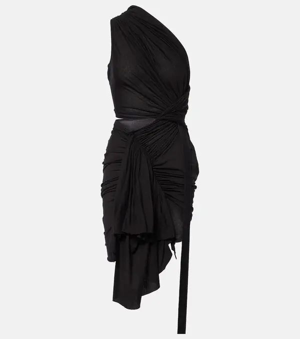 Rick Owens Fog Cotton Midi Dress - Black