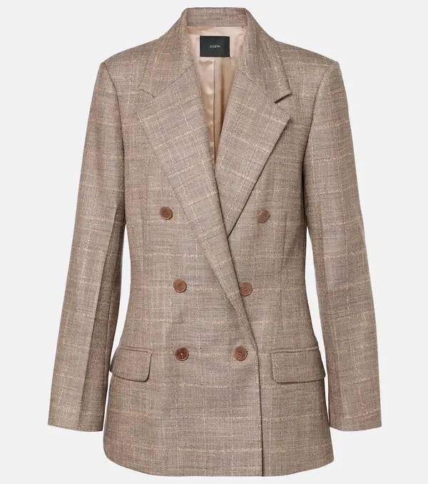 JOSEPH Castel Checked Wool-blend Blazer