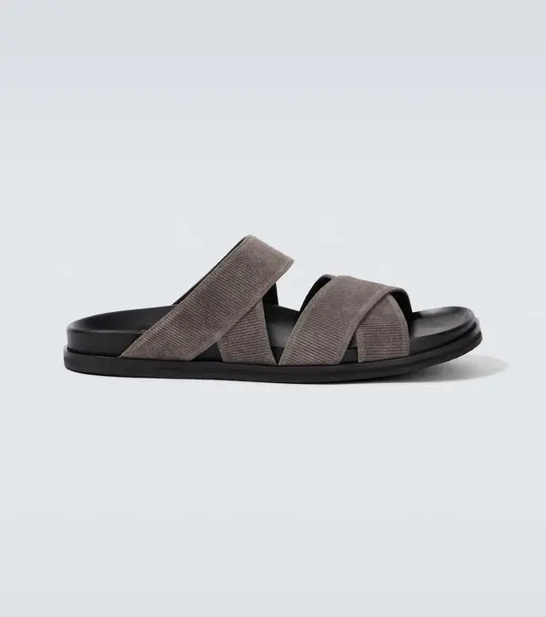 Manolo Blahnik Seaton Suede Sandals - Grey