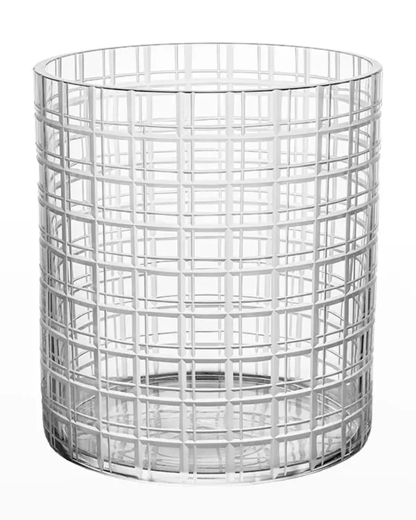ORREFORS Cut In Number Checker Medium Vase