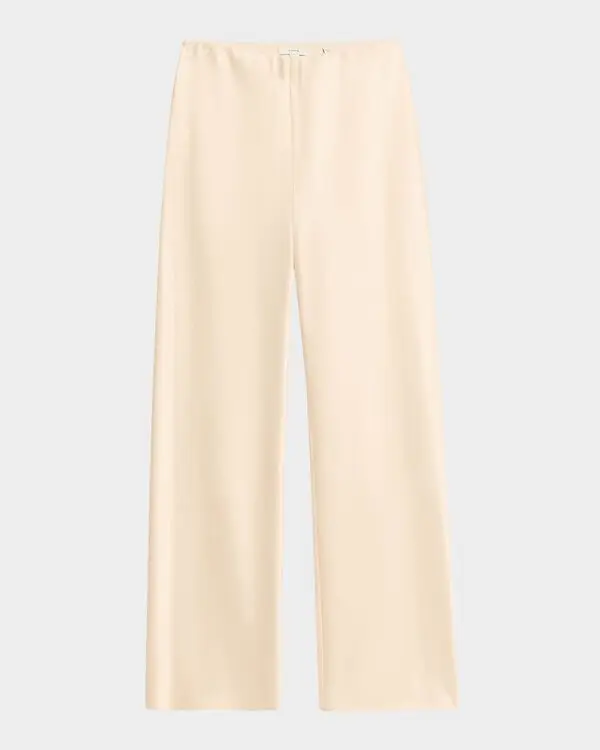 Vince Fluid Bias-cut Crushed Satin Pants - Ivory