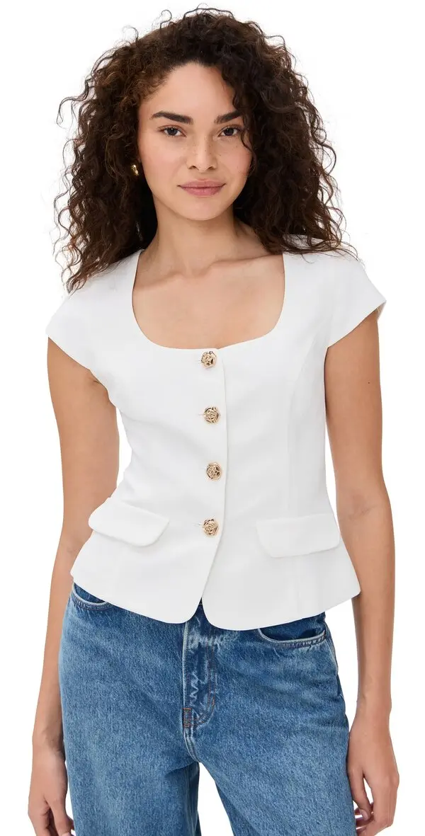 Amanda Uprichard Kya Blouse - Ivory