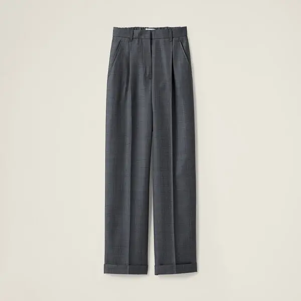 Miu Miu Prince Of Wales Checked Wool Pants