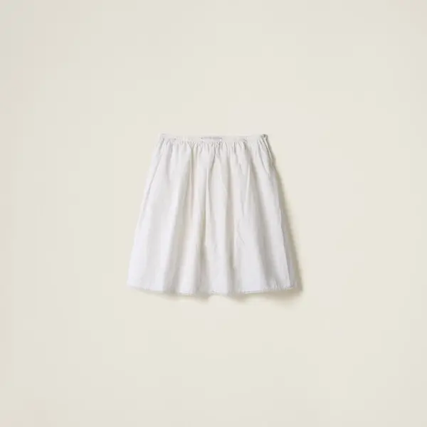 Miu Miu Slubbed Poplin Flared Skirt