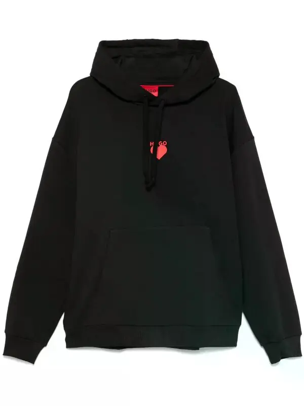 Hugo Boss Heart-print Cotton Hoodie