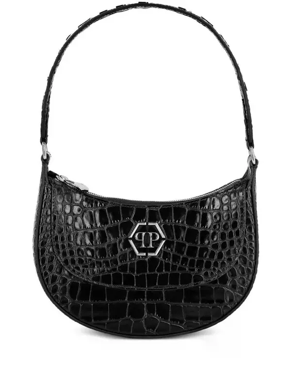 Philipp Plein Galaxy Crocodile-embossed Tote - Black