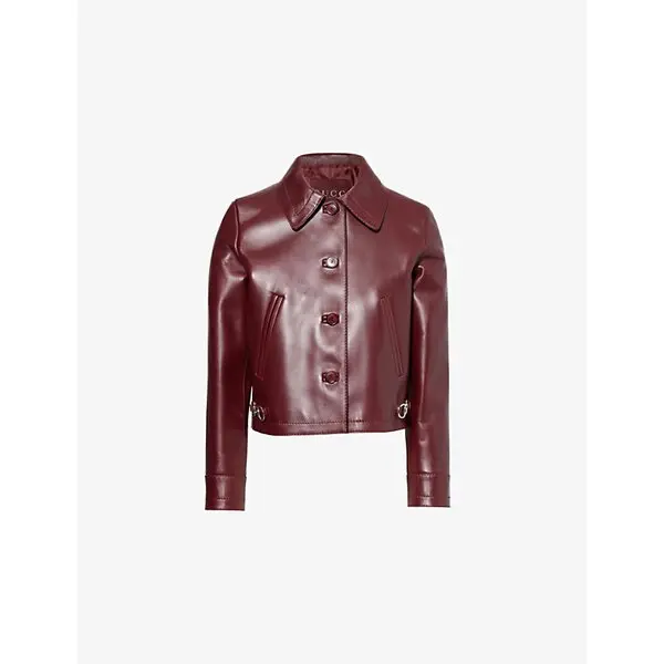 Gucci Plonge Horsebit-plaques Relaxed-fit Leather Jacket