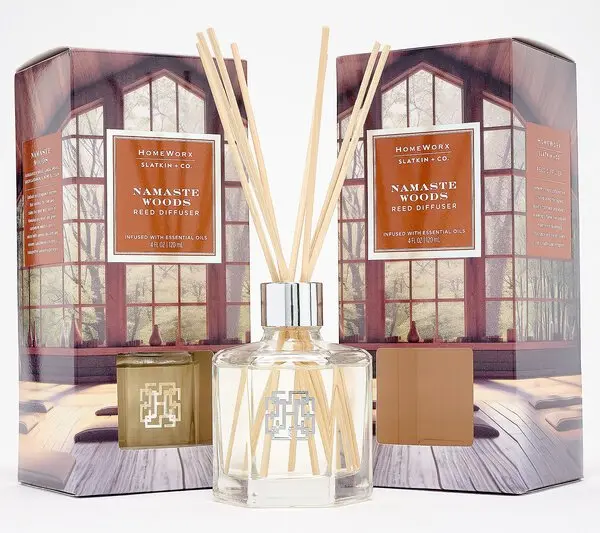 HOMEWORX BY SLATKIN + CO. S/2 Reed Diffusers Namaste Woods