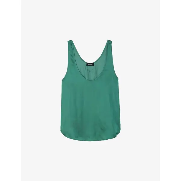 Zadig&Voltaire Tarys Scoop-neck Satin Top - Emerald
