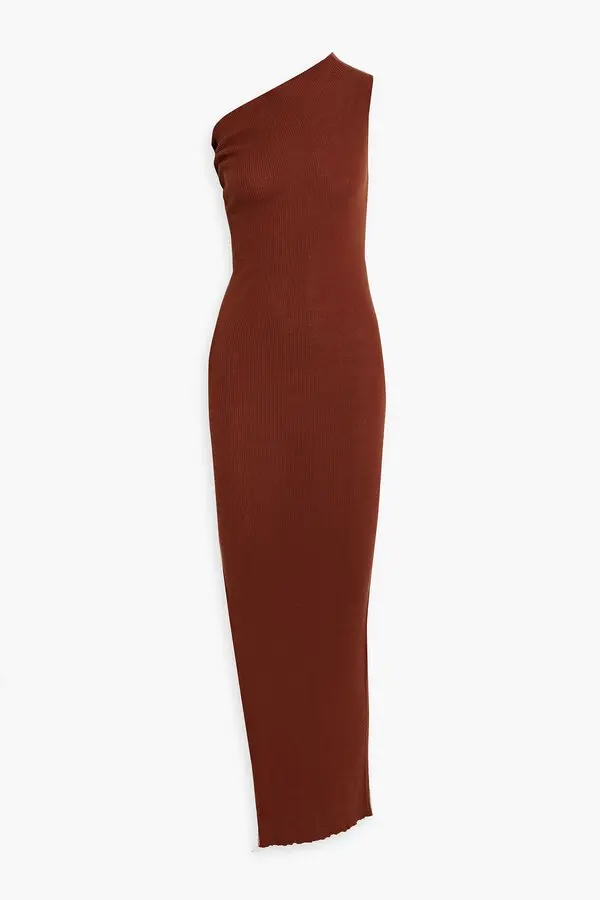 Rick Owens Athena One-shoulder Wool Dress - Brown