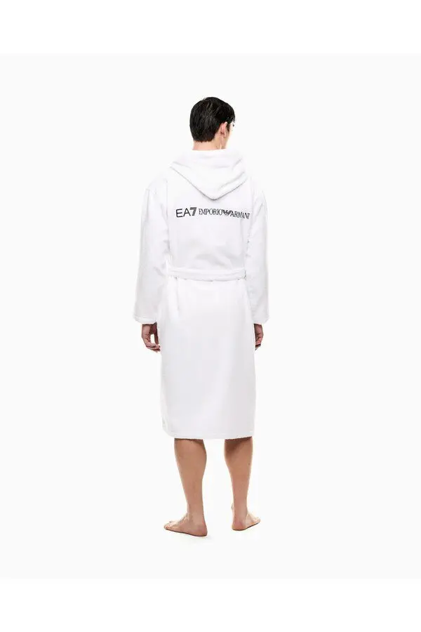 Emporio Armani Cotton Terry Bathrobe - White