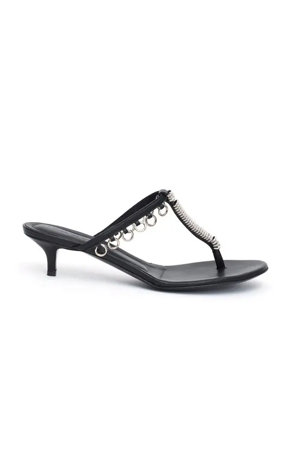 Christopher Esber Pierced Leather Kitten Heels - Black