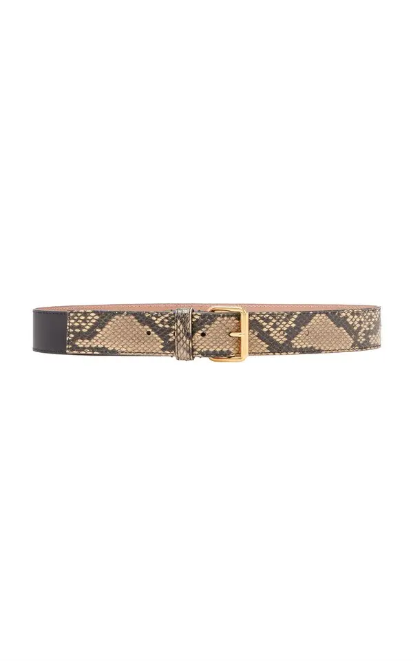 Dries Van Noten Snake-effect Leather Belt