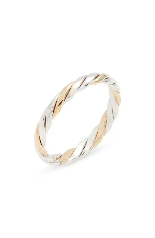 NASHELLE Mixed Metal Twist Band Ring