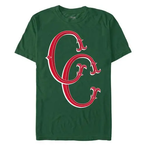CROOKS & CASTLES Red Initials Logo Graphic T-shirt - Dark Green