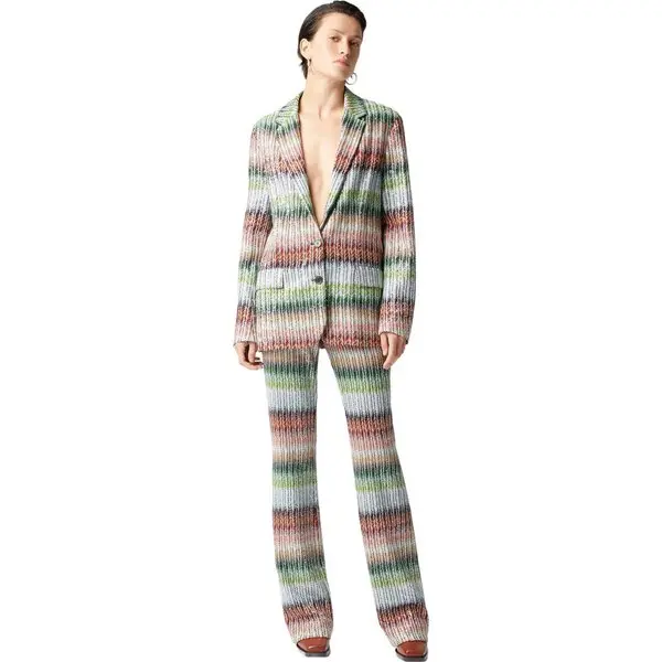 Missoni Flared Zig Zag Knit Trousers - Multicoloured