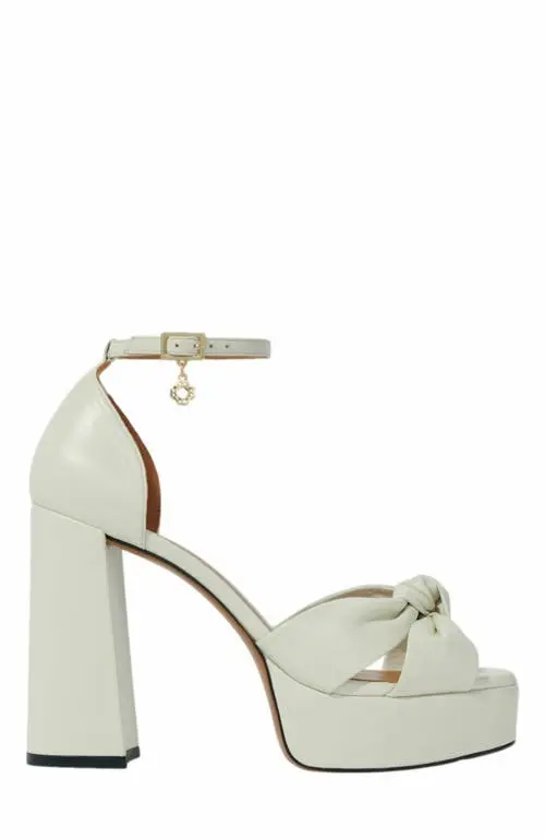 Maje Leather Platform Sandals - Ecru