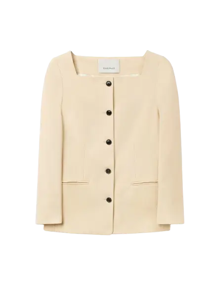 HOUSE OF DAGMAR Collarless Square Neck Blazer