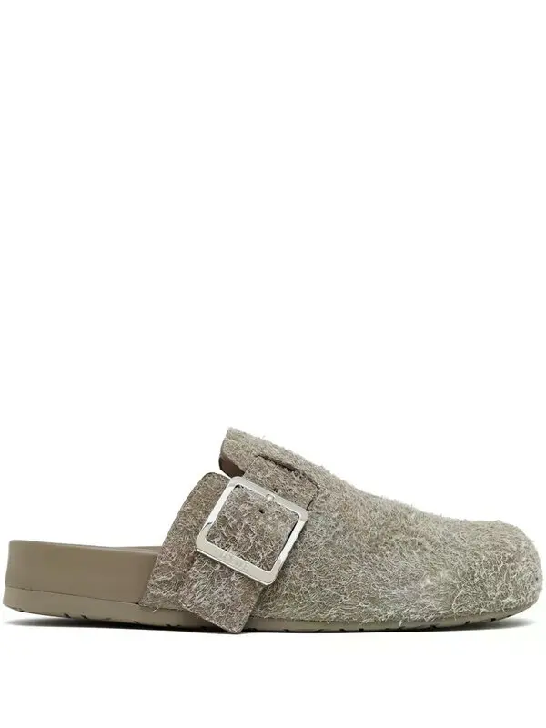 Loewe Ease Buckle Mules - Green