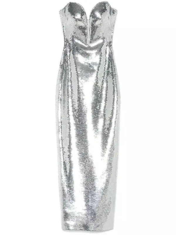 MONOT Sequinned Bustier Midi Dress