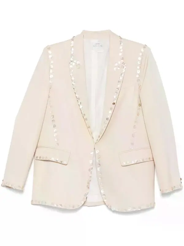 FORTE_FORTE Embellished Blazer - Neutrals