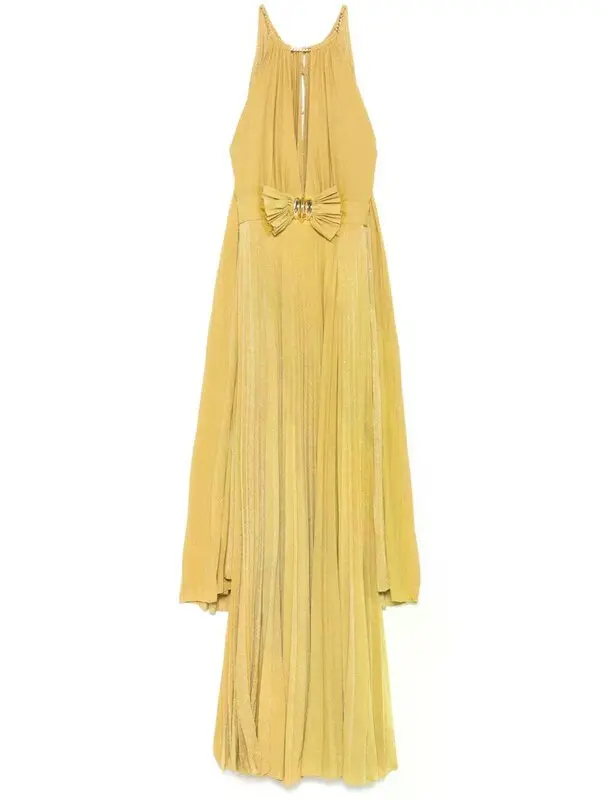 Elisabetta Franchi Lurex Jersey Maxi Dress - Gold